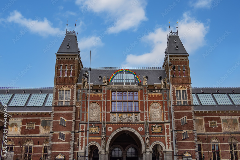 Architectural fragments of famous Rijksmuseum building (1885 ...