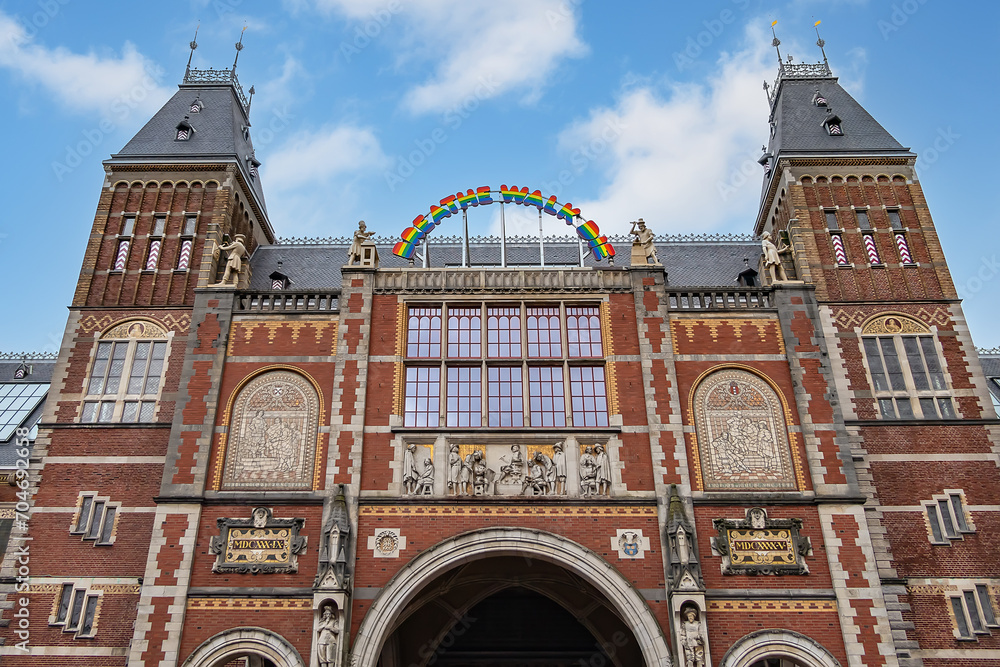 Architectural fragments of famous Rijksmuseum building (1885 ...