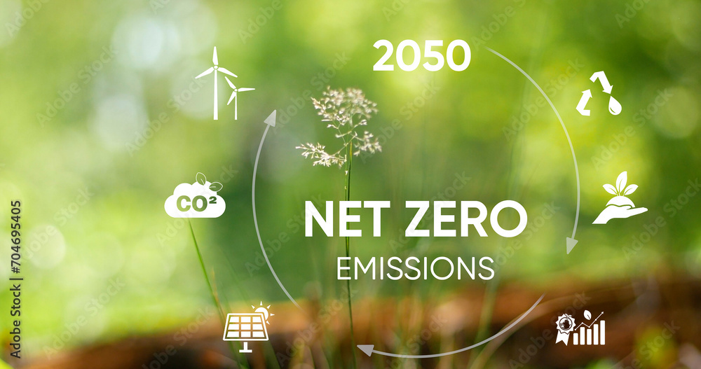 Net zero and carbon neutral concept. Net zero greenhouse gas emissions ...