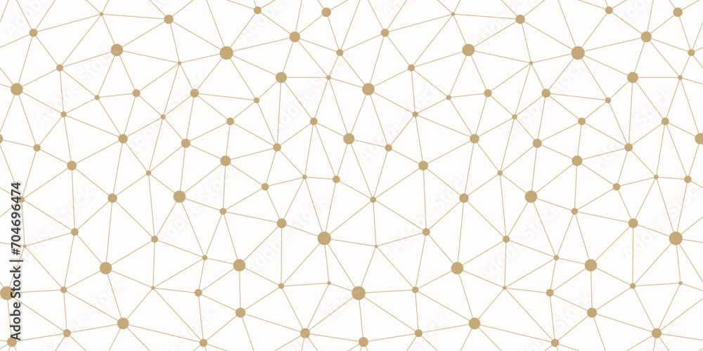 Golden vector triangular mesh seamless pattern. Abstract minimalist ...