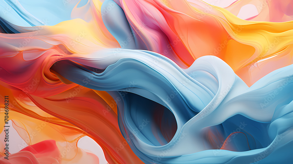 Generative 3D art featuring fluid dynamics simulation with swirling colors and textures for ...