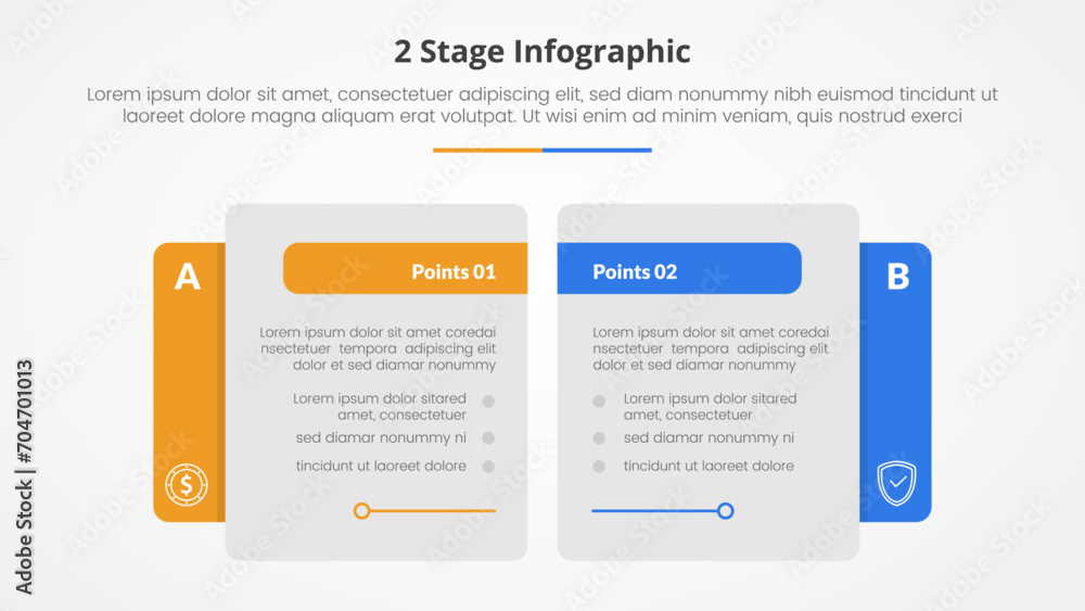 2 points stage template for comparison opposite infographic concept for ...