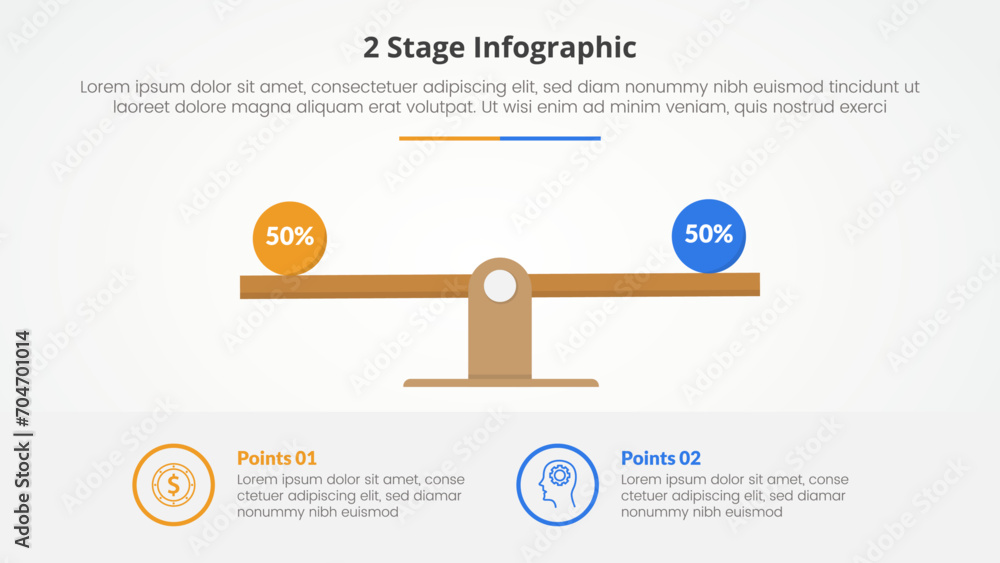 2 points stage template for comparison opposite infographic concept for ...