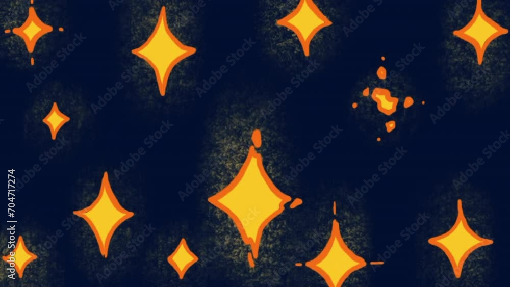 Silent night. Hand drawn stars on night sky. Starlight. Starry glow ...