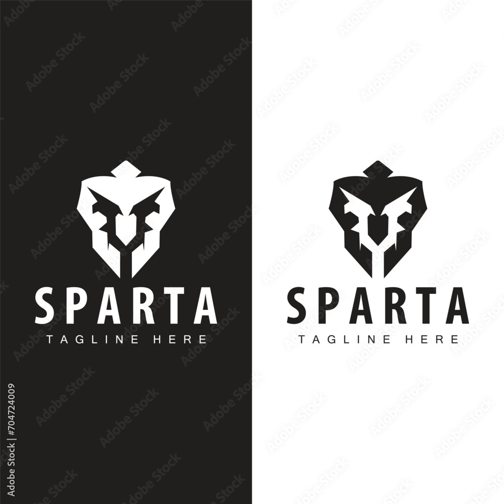 Spartan logo, barbarian warrior badge design simple silhouette spartan ...
