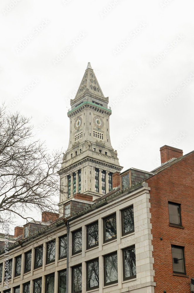 Street view photography of the city of Boston in the area of Faneuil ...