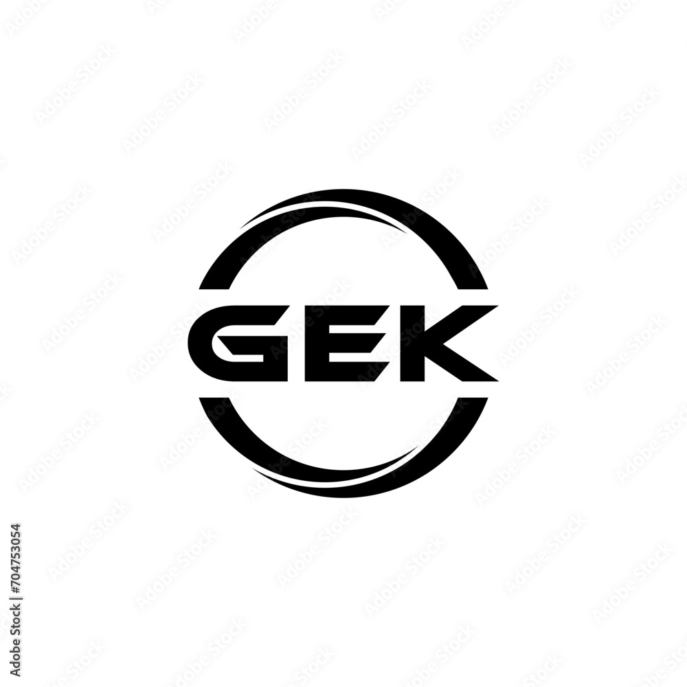 GEK letter logo design with white background in illustrator, cube logo ...