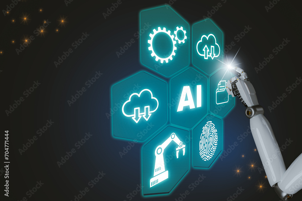Digital transformation background Ai product technology Applications ...