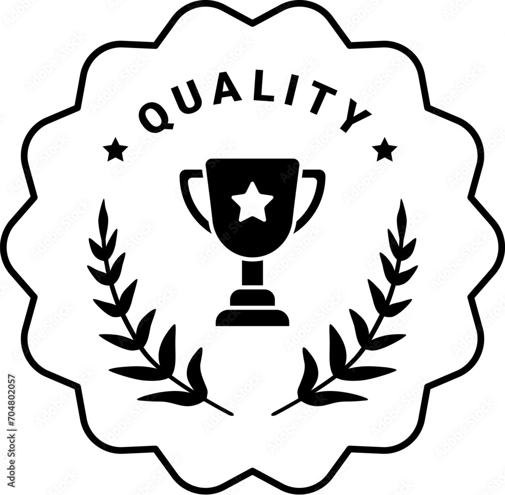 Premium quality product label sign. Round best quality product logo ...