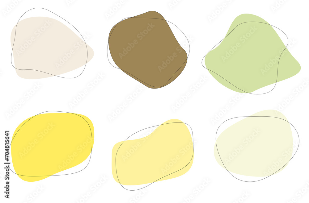 Color liquid irregular amoeba blob shapes illustration transparent ...