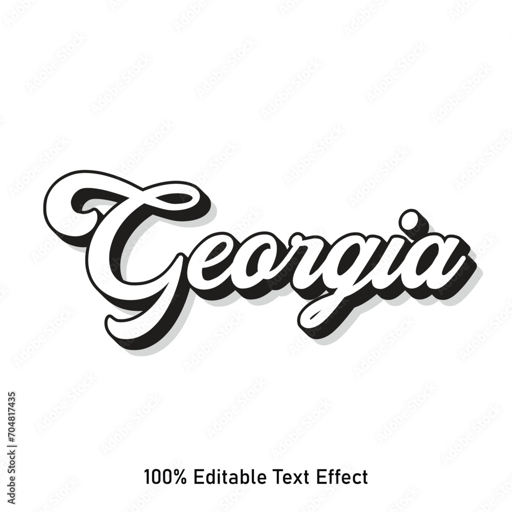 Georgia text effect vector. Editable college t-shirt design printable ...
