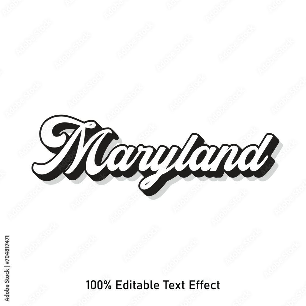 Maryland text effect vector. Editable college t-shirt design printable ...