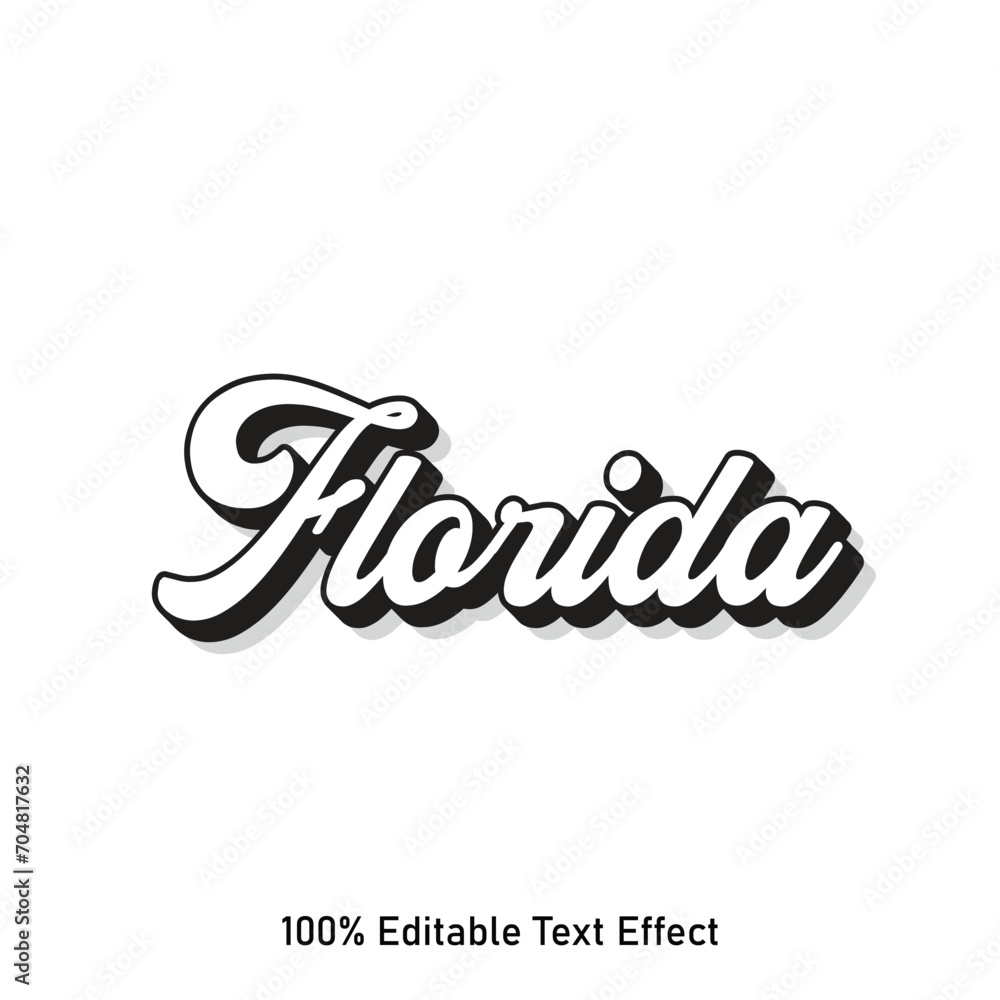 Florida text effect vector. Editable college t-shirt design printable ...