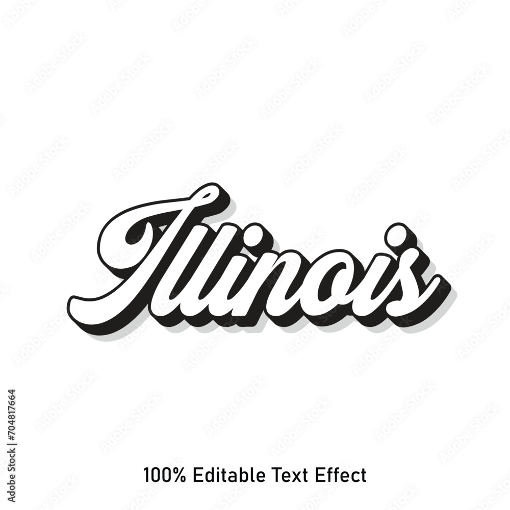 Illinois text effect vector. Editable college t-shirt design printable ...