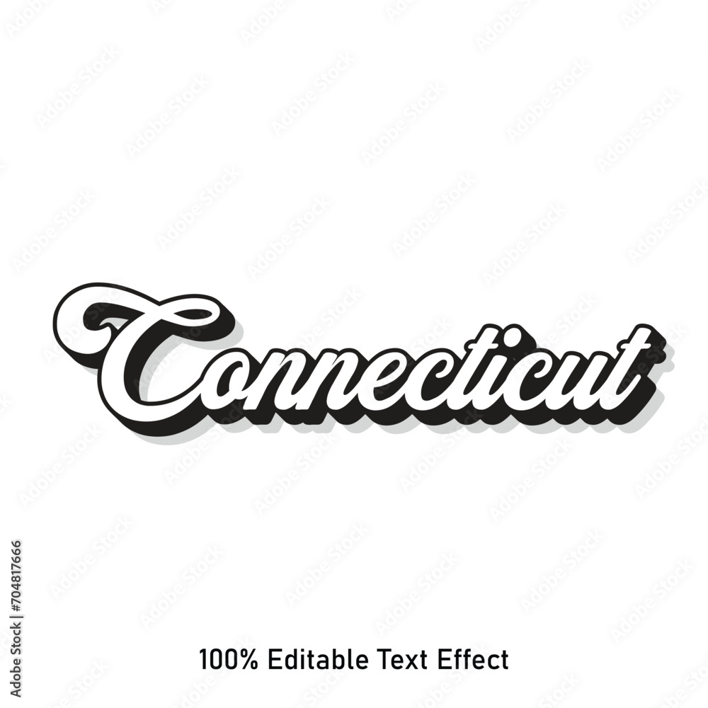 Connecticut text effect vector. Editable college t-shirt design ...