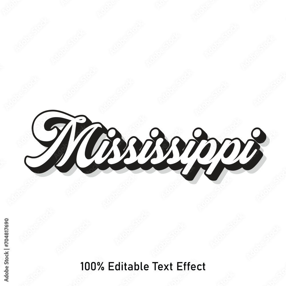 Mississippi text effect vector. Editable college t-shirt design ...