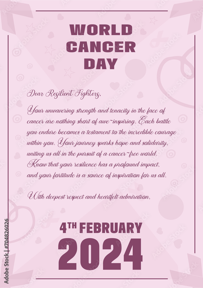World Cancer Day 2024 Poster design World Cancer Day 2024 Flyer design Cancer day 2024 Cancer ...