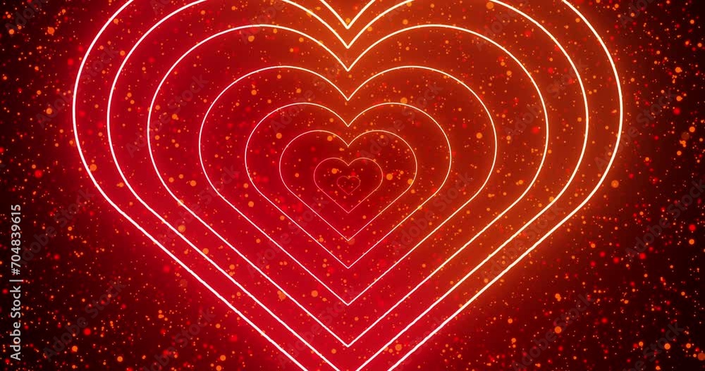 4K hearts in a romantic sweet background. Heart animation with colorful ...