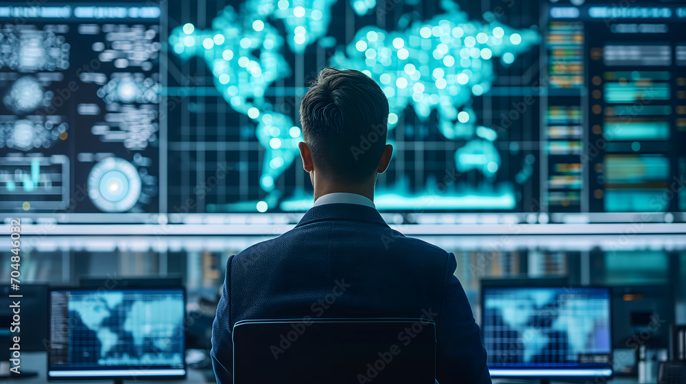 IT security officer cybersecurity analyst to cyber threat on many panel ...