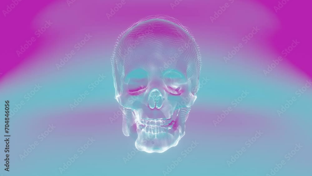 3D abstract holographic skull, showcasing a stunning fusion of art and ...