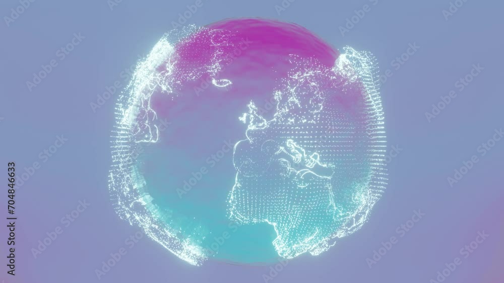 3D abstract rendition of Earth in a holographic style, offering a ...