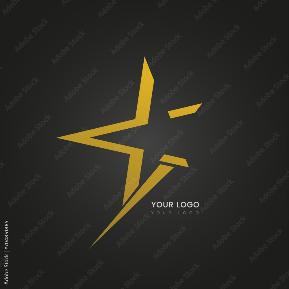 Golden-Luxury stars logo on dark background, Luxury design award ...