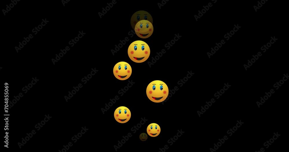 Vidéo Stock 4K live reactions of happy emoji icons in an alpha channel ...