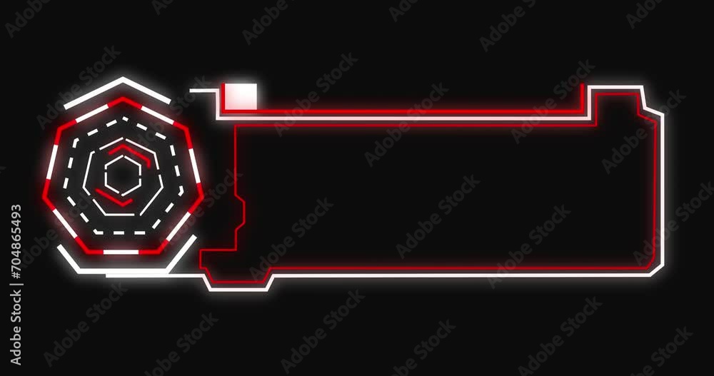 4K Sci-fi designed neon hud lower third in an alpha channel. Element of ...