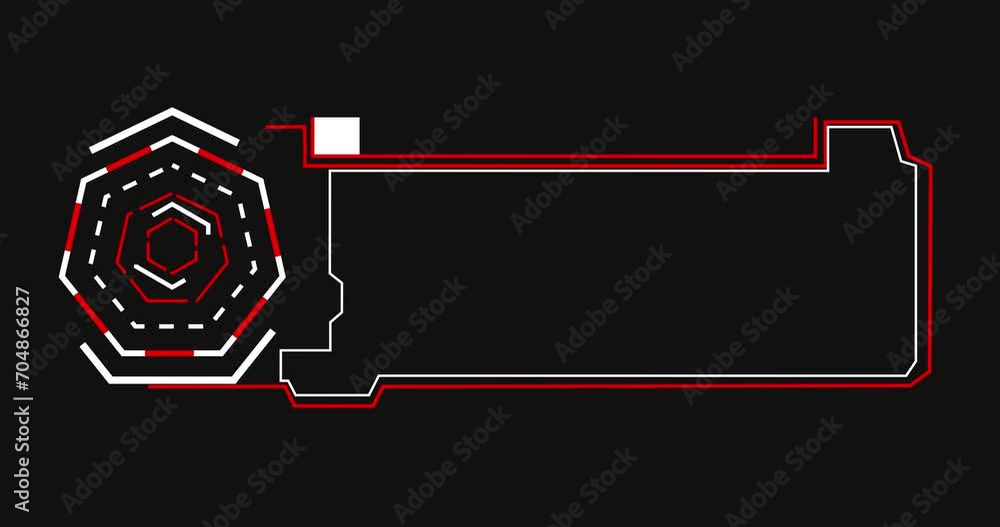 4K Sci-fi designed hud lower third in an alpha channel. Element of hud ...