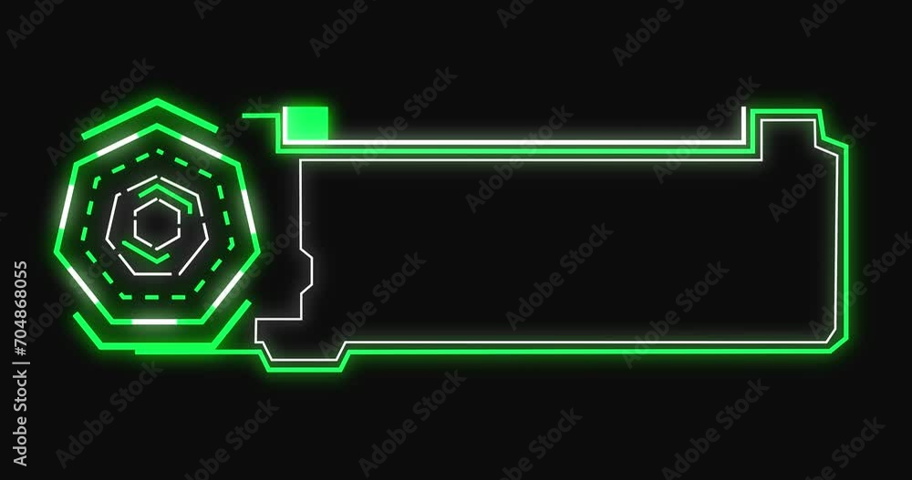 4K Sci-fi designed neon hud lower third in an alpha channel. Element of ...