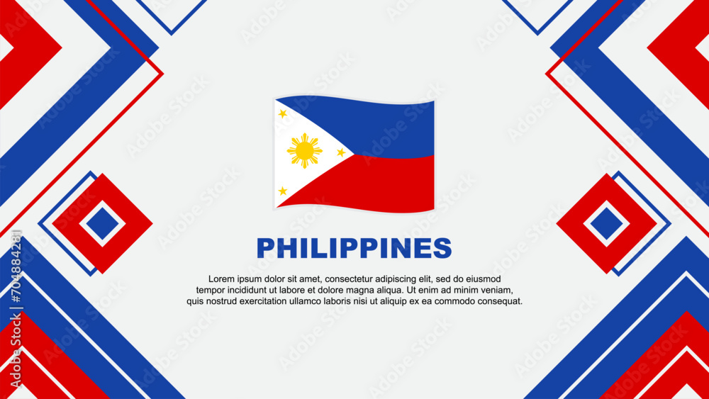 Philippines Flag Abstract Background Design Template. Philippines ...
