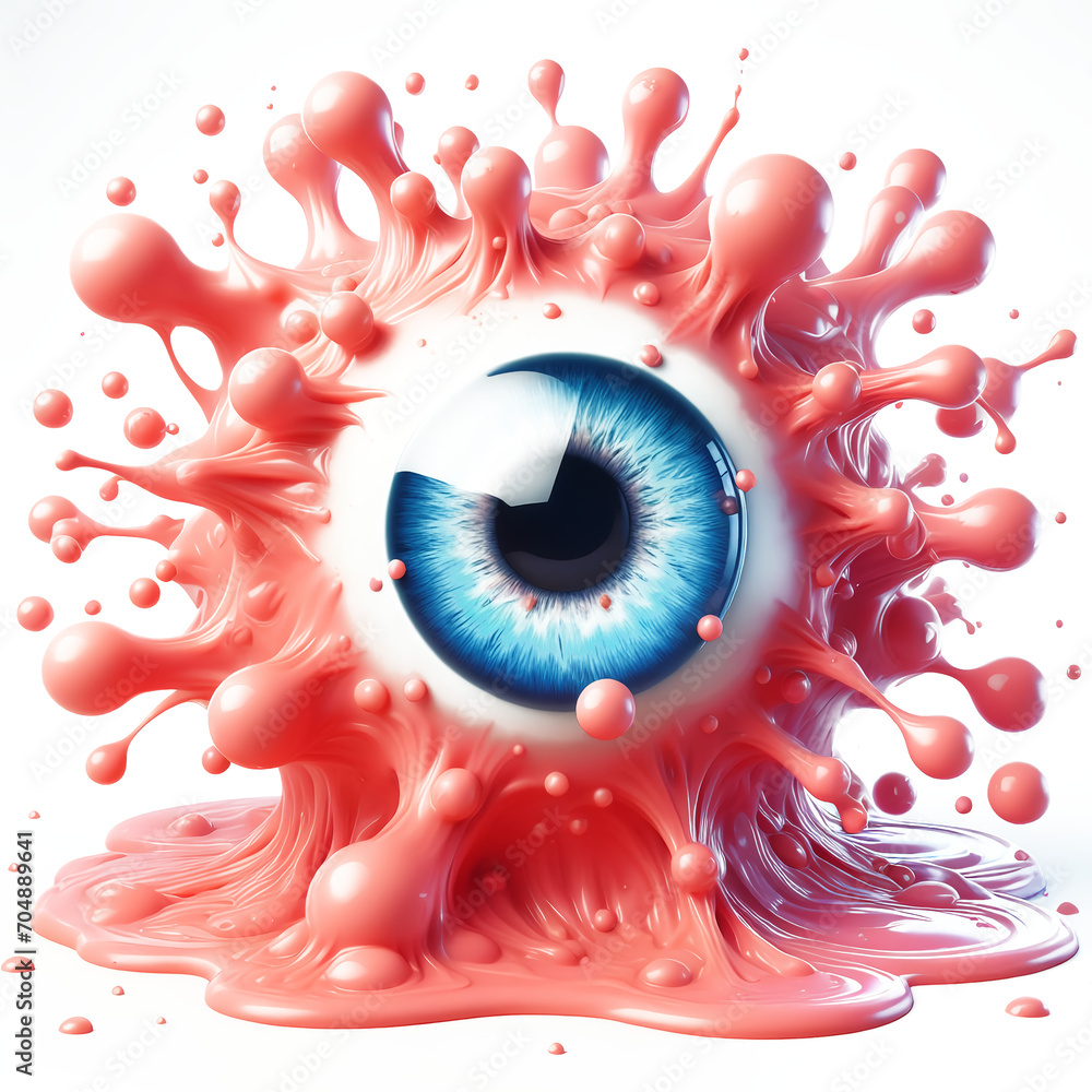 Slimy Alien Wonder: Illustration of a Big Eyed Monster Surrounded by ...