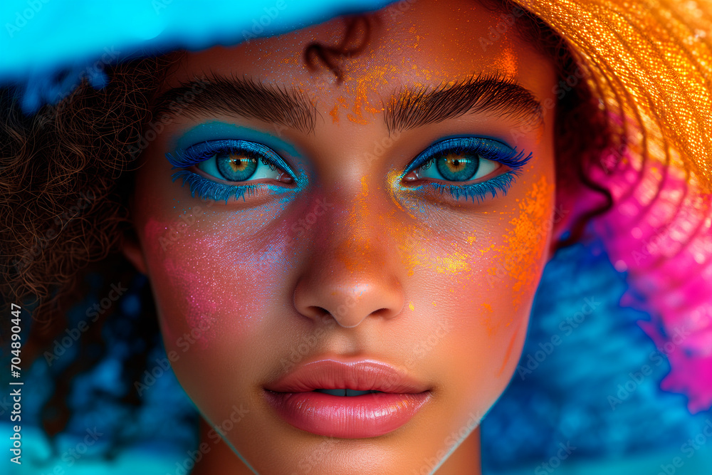 colorful fashion portrait, inspired by fashion photographer, low ...