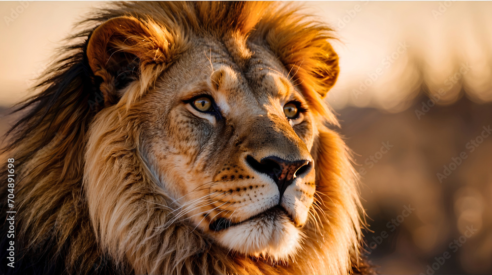 Majestic Lion Artwork, Powerful Lion Portrait, Regal King of the Jungle ...