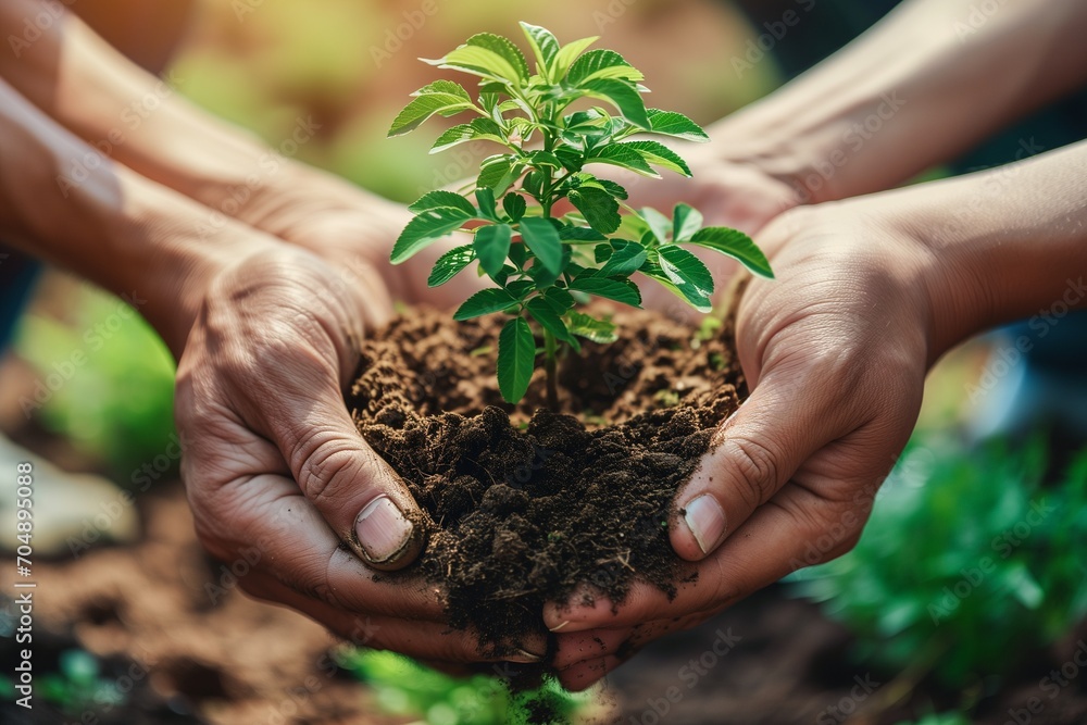 Planting a tree concept of world environment day planting forest ...
