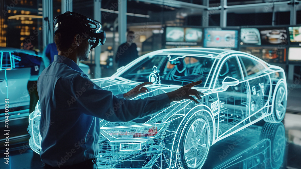 VR car design and concept creation. Stock Illustration | Adobe Stock