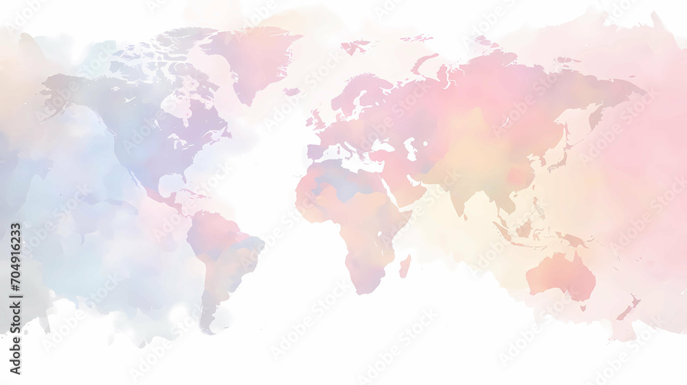 presentation background map - light faded colors - world, international ...