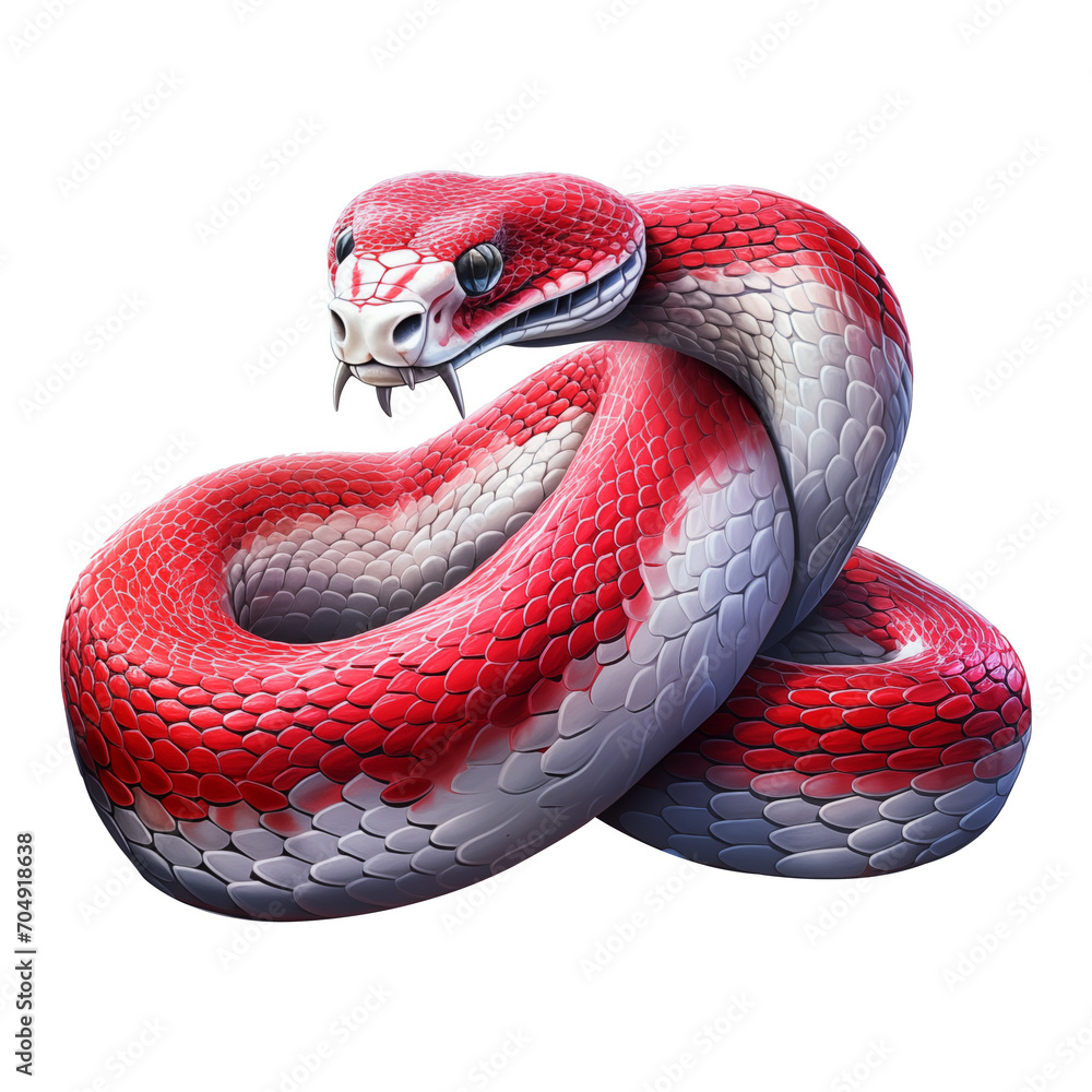 Red snake cartoon image. Realistic snake 3d image Stock Photo | Adobe Stock