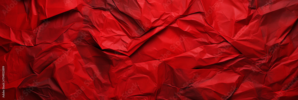 Red color crumpled paper texture background - ai generative Stock ...