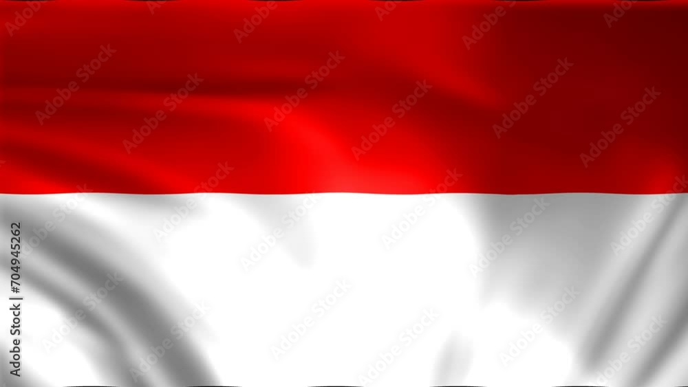 Animation Waving Flag. Flag of Indonesia waving. 4K Ultra HD 3840x2160 ...