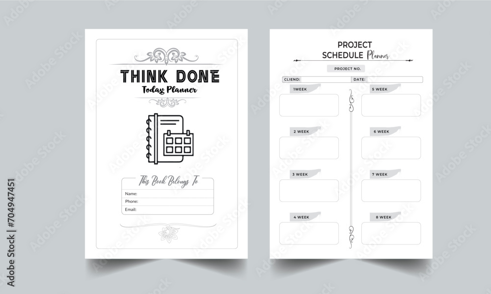 Project Schedule Planner. Daily Gratitude Monthly & Yearly Undated ...