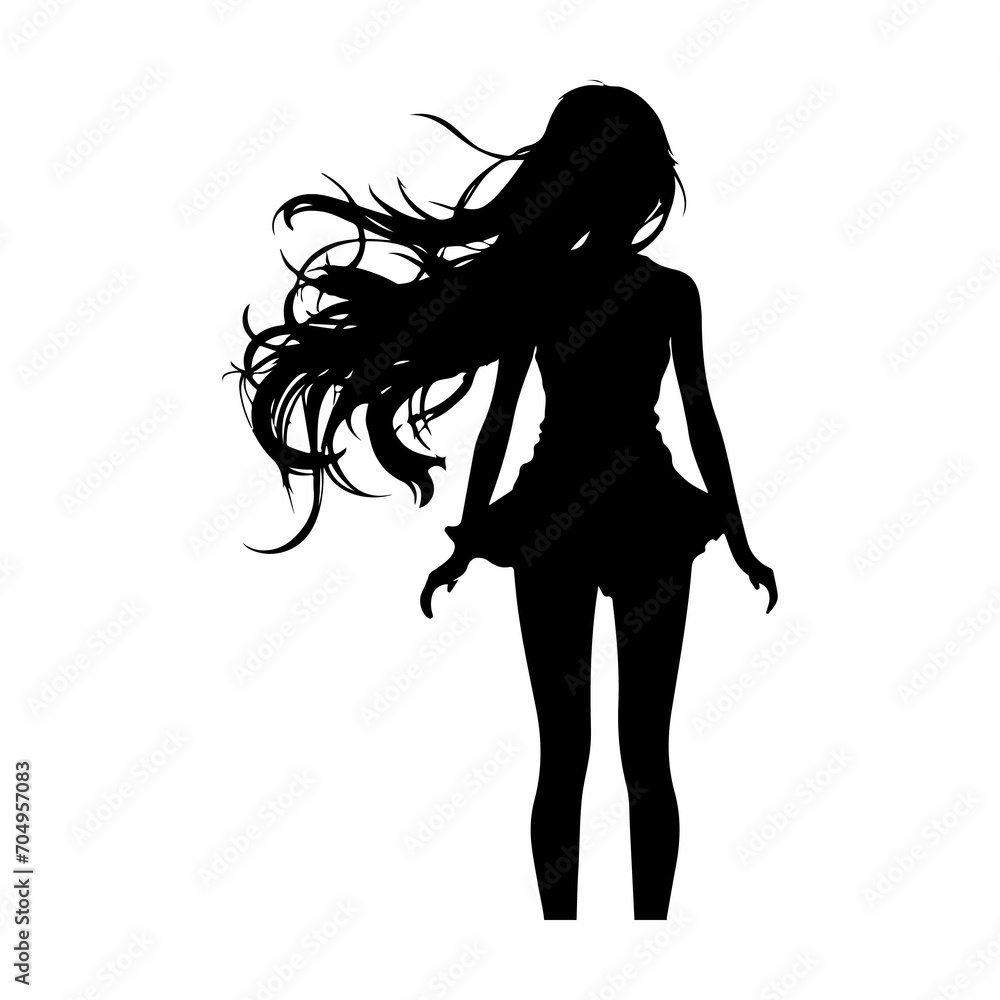 cute anime girl outline drawing illustration Stock Photo | Adobe Stock