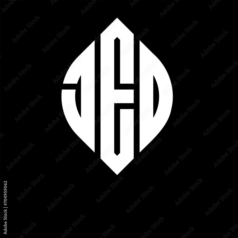 JED circle letter logo design with circle and ellipse shape. JED ...