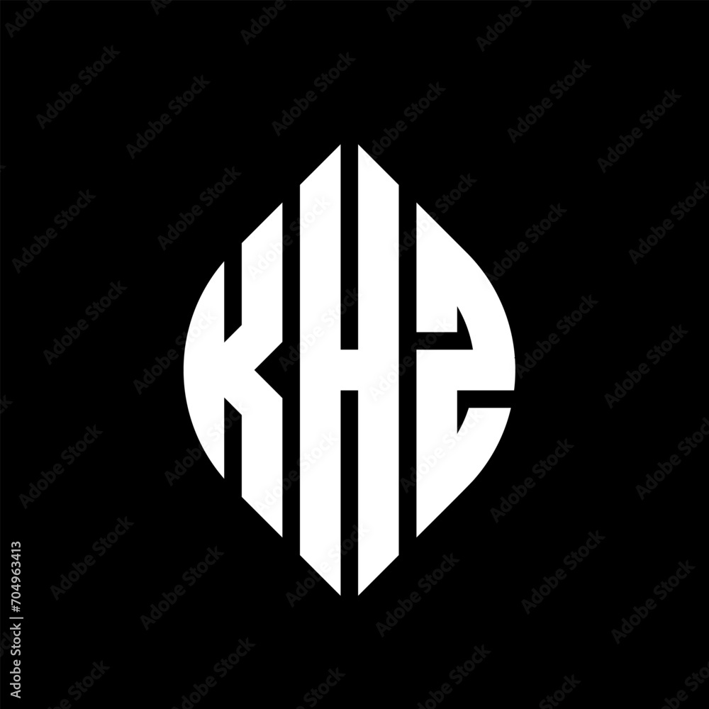 Vecteur Stock KHZ circle letter logo design with circle and ellipse ...