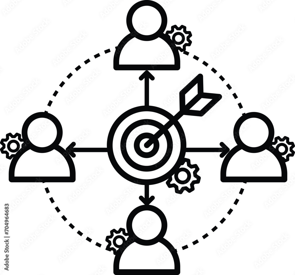 employee involvement icon total quality management vector TQM symbol ...