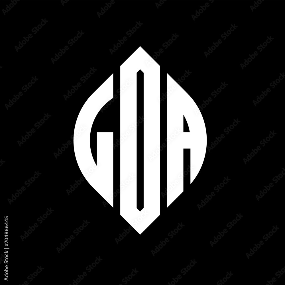 LDA circle letter logo design with circle and ellipse shape. LDA ...