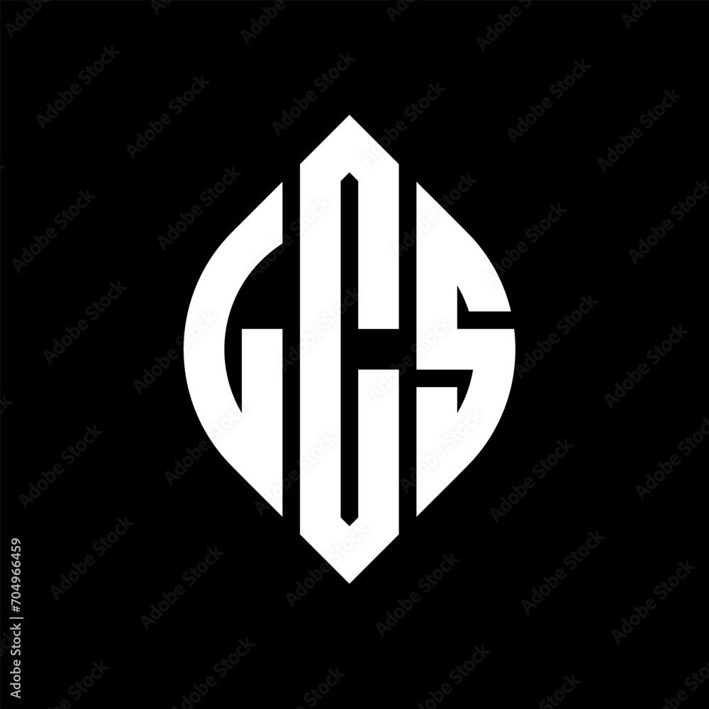 LCS circle letter logo design with circle and ellipse shape. LCS ...