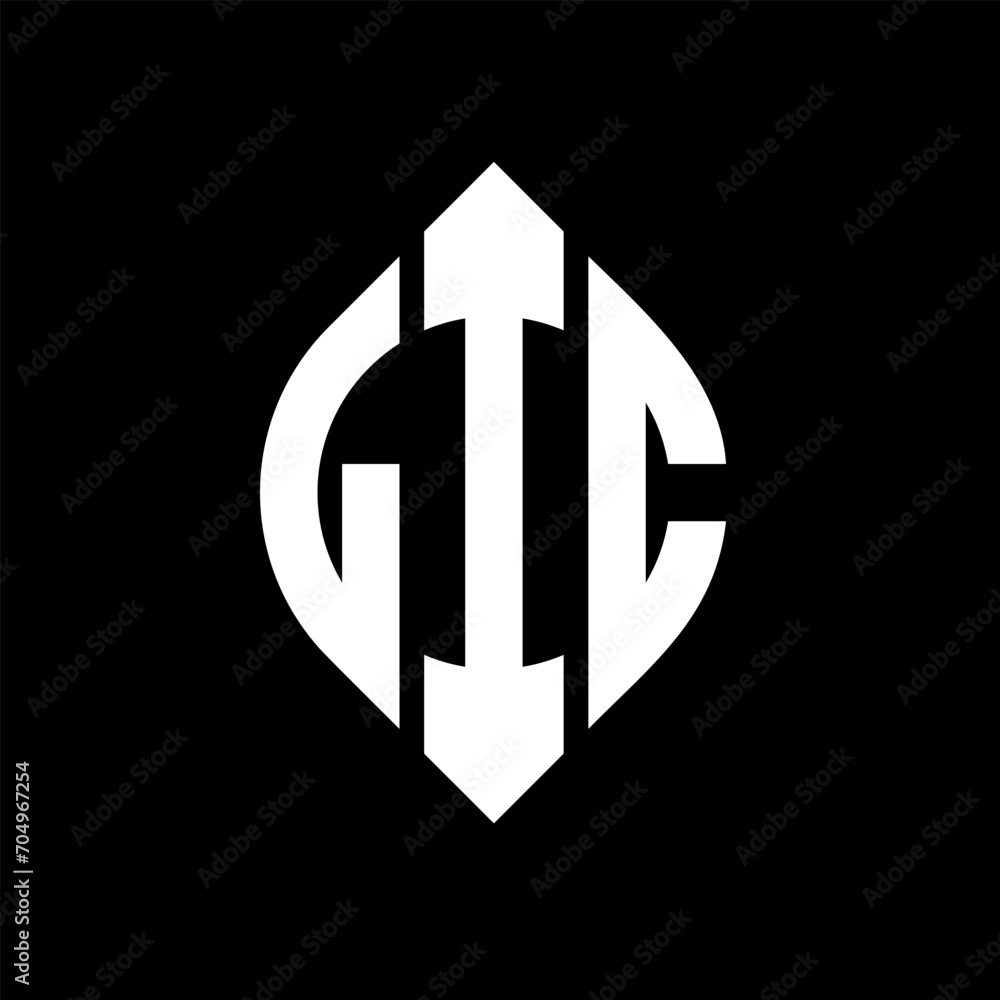 LIC circle letter logo design with circle and ellipse shape. LIC ...