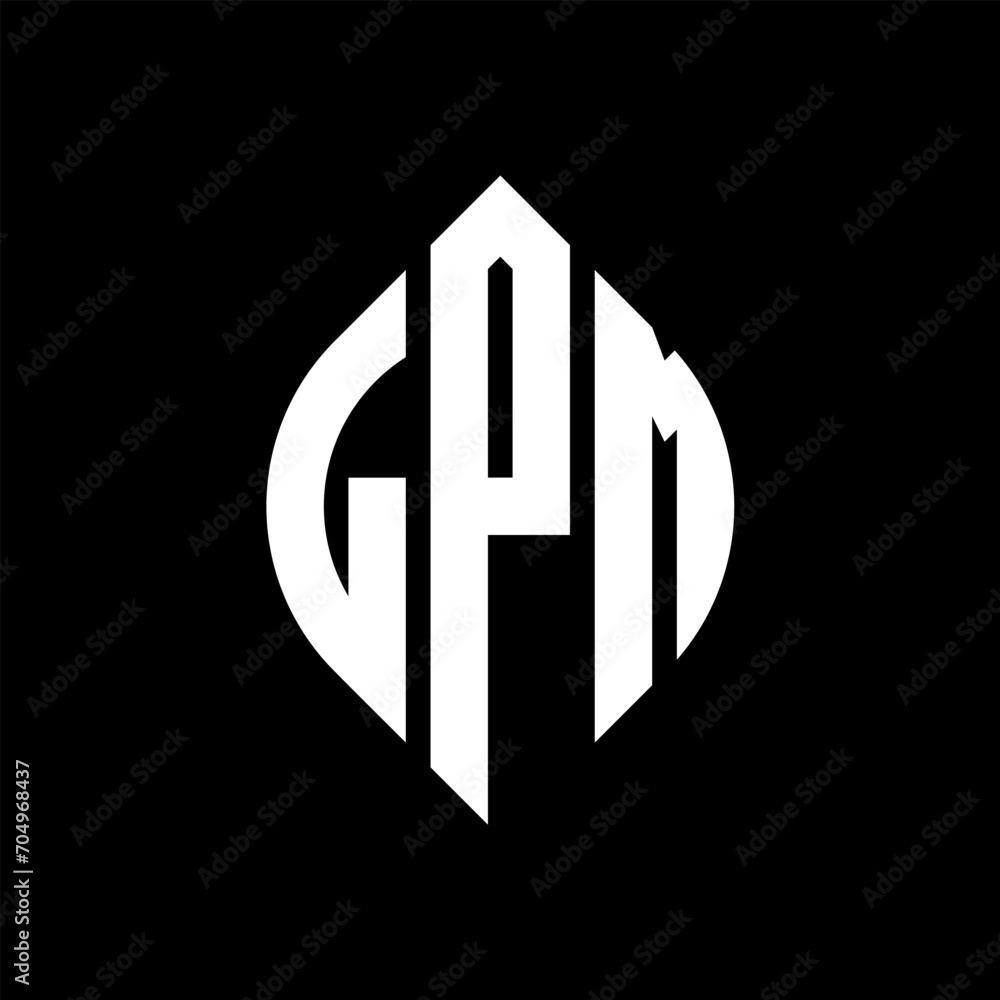 LPM circle letter logo design with circle and ellipse shape. LPM ...