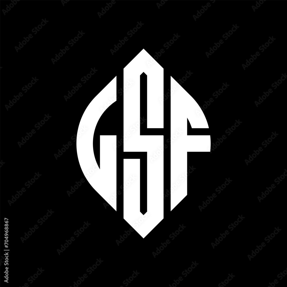 LSF circle letter logo design with circle and ellipse shape. LSF ...